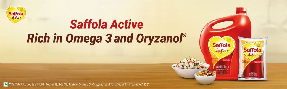 Buy Saffola Active Refined Cooking oil | Rich in Omega 3 & Oryzanol ...